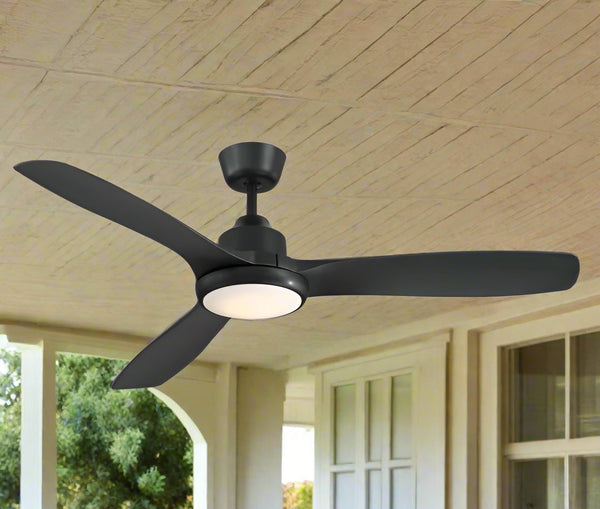 Raptor Ceiling Fan - Black with LED – Direct Lighting Albany