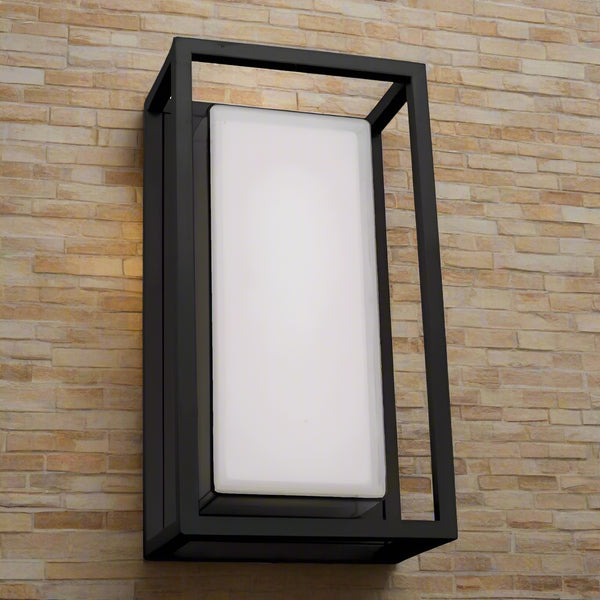 Cayam- 12W LED Exterior Wall Light Black (MXD6515BLK) – Direct Lighting ...